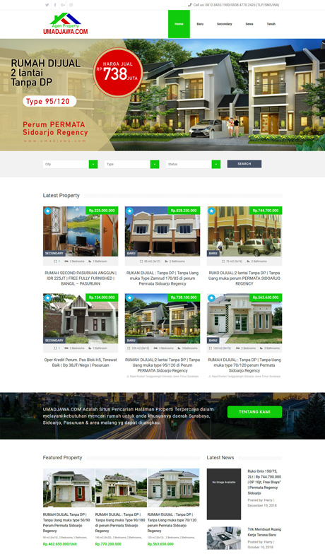 Contoh Website Agen Properti - Okejasaweb.com